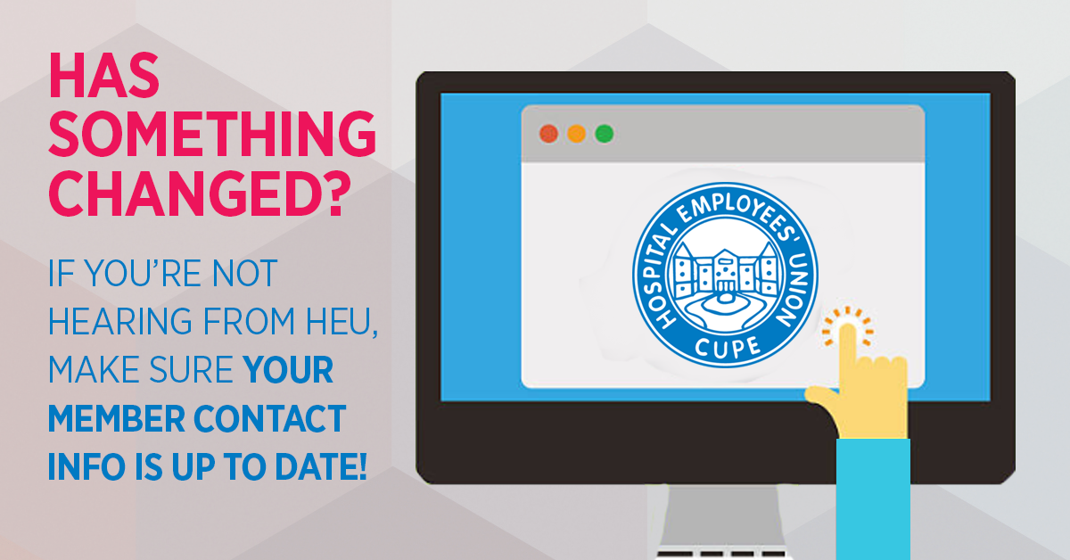 Change of contact information | Hospital Employees' Union